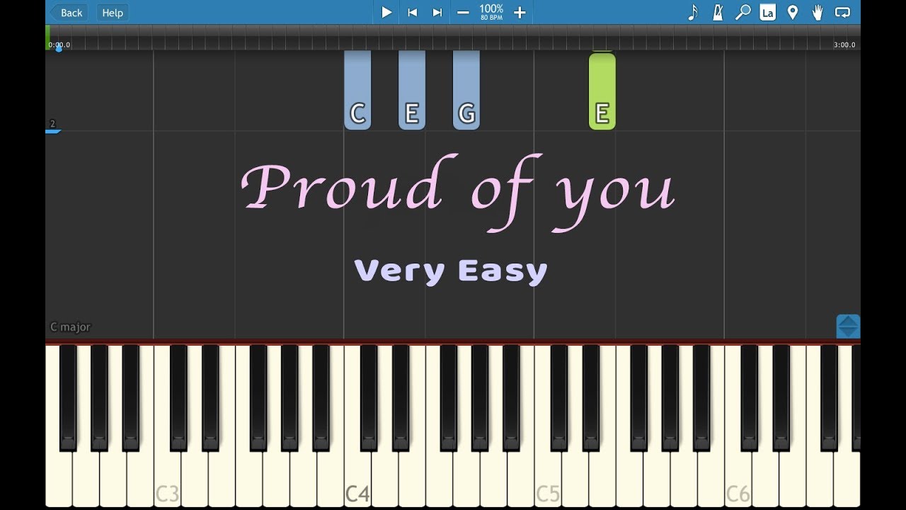 Proud Of You - Very Easy Version - Piano Tutorial - Made by Synthesia ...