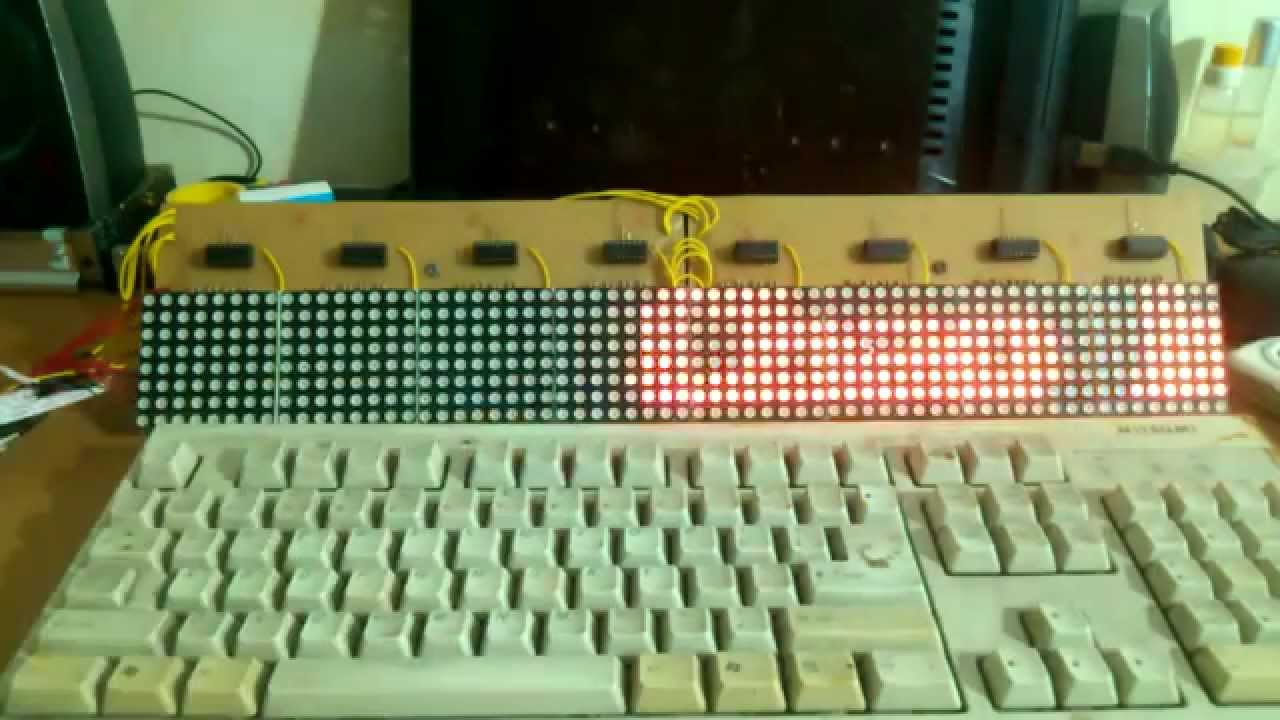 Led Matrix 8x64 3 màu đỏ - cam - xanh - YouTube