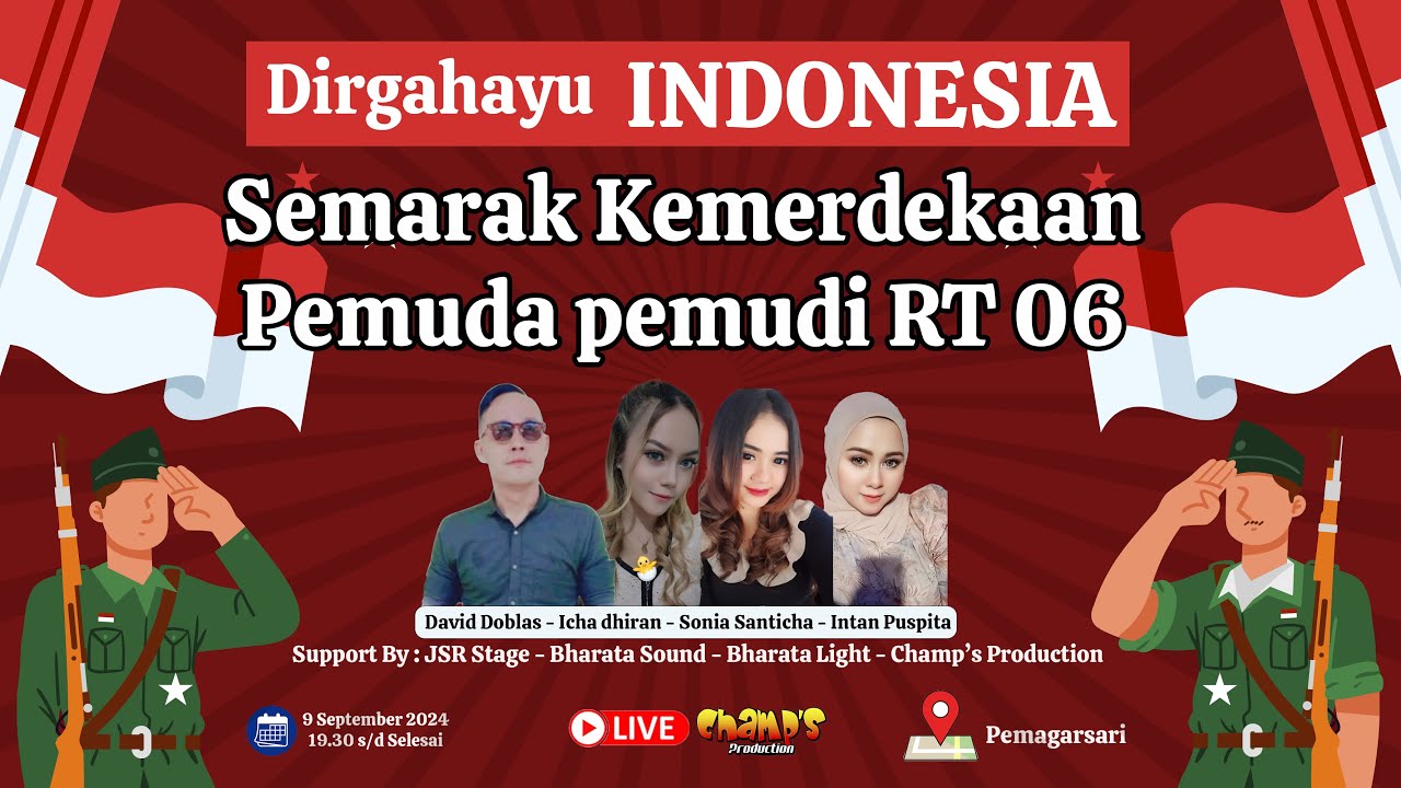 LIVE STREAMING SEMARAK KEMERDEKAAN PEMUDA/I RT 06 PEMAGAR SARI - YouTube