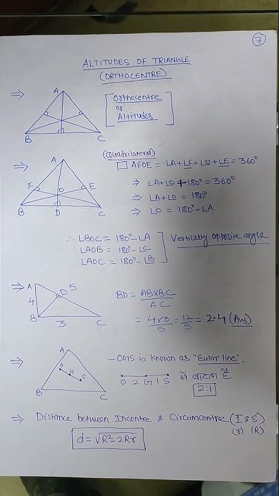 Orthocenter..Altitude of triangle formula..Geometry.. Math - YouTube