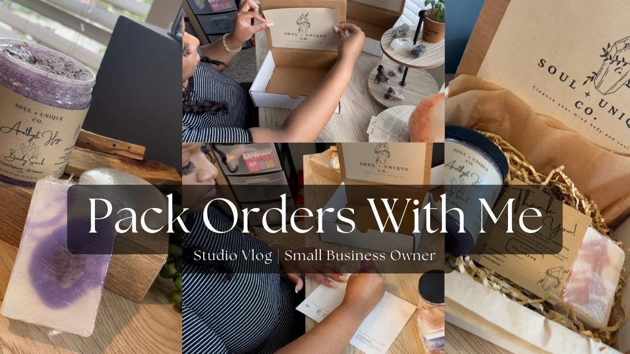 Pack Orders With Me | Make Labels for Body Scrub and Soap | DIY Custom ...