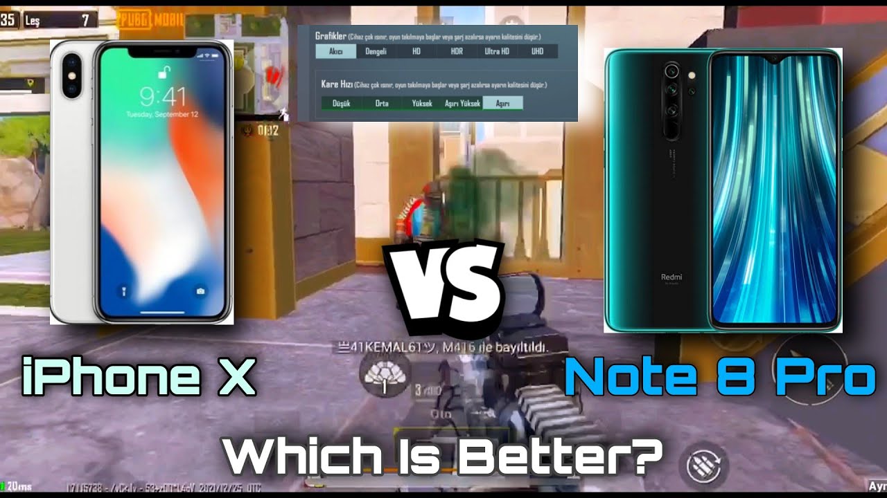iPhone X vs Note 8 Pro 🥶 | Which One İs Better | Pubg Mobile Gameplay - YouTube