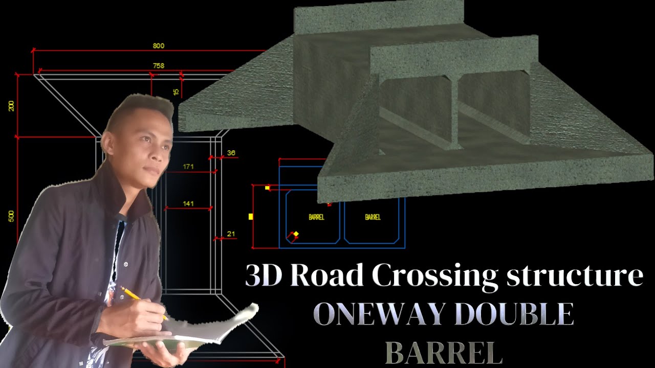 Creating 3D Road Crossing / One-way Double Barrel Box culvert . - YouTube