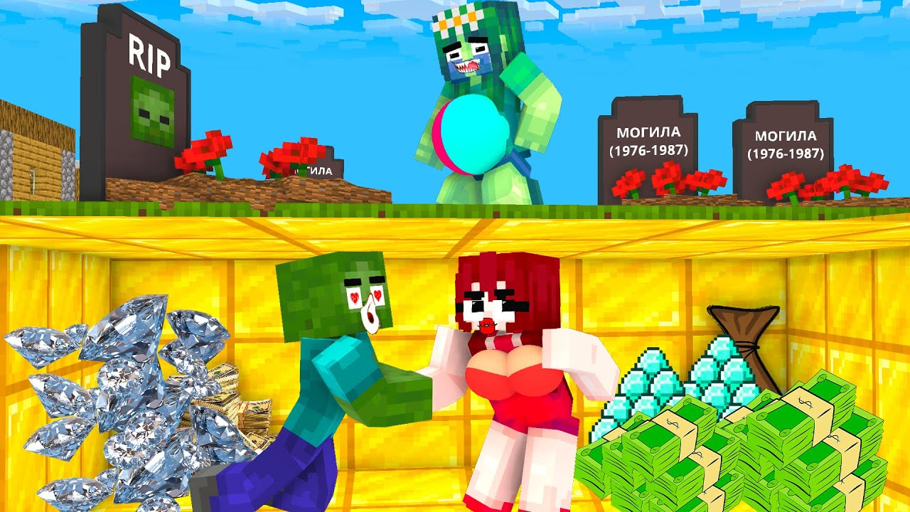 Rich life of underground Zombie family - Rainbow-Z Story in Minecraft ...