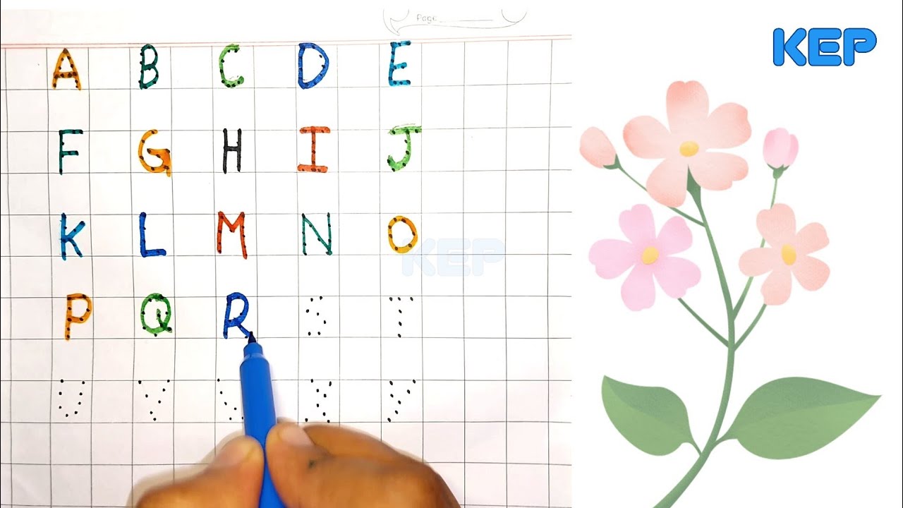 How to Write ABCD alphabet letter || Alphabet Capital letters color ...