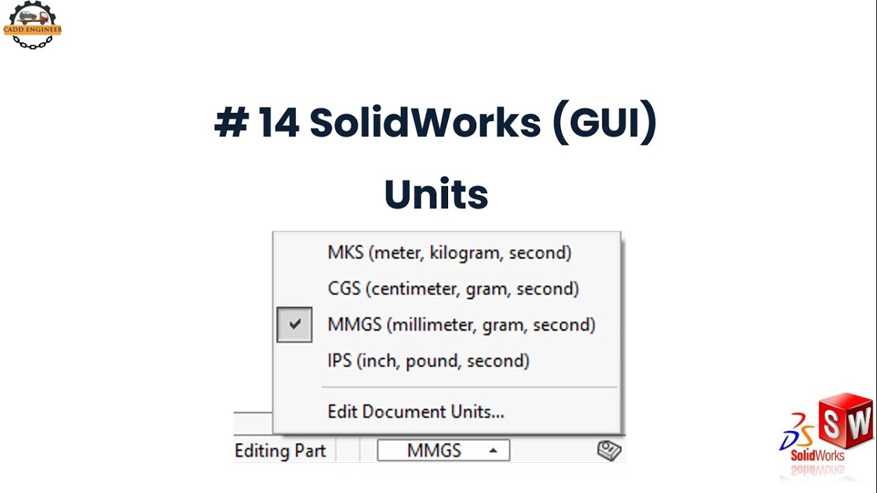 How to use the units system in SolidWorks - YouTube