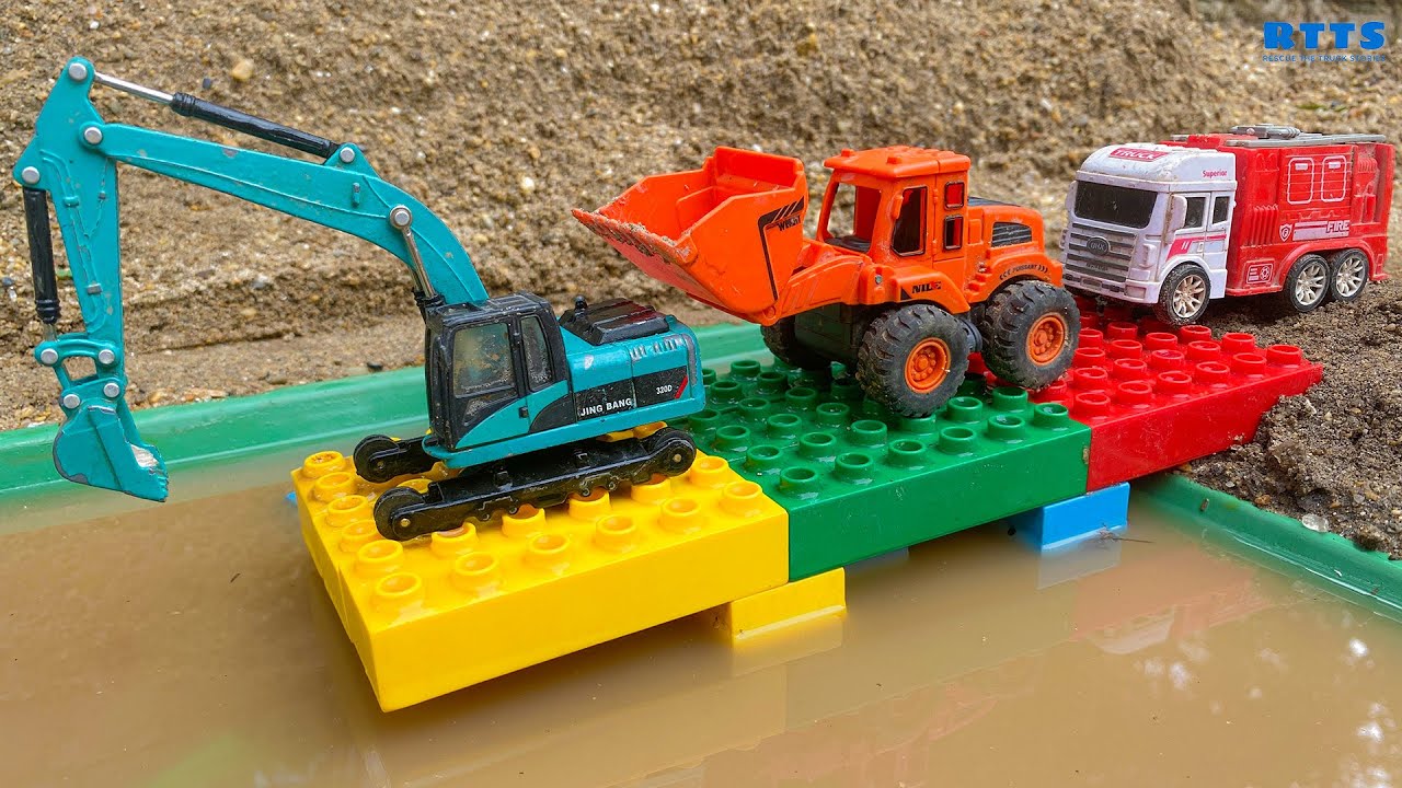 Rescue the Construction Vehicles–Build a BIG Bridge Across the River ...