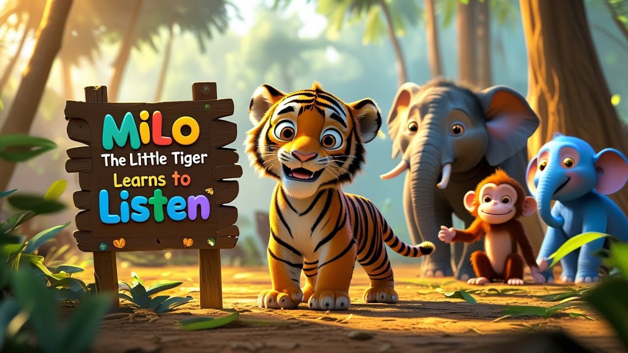 Milo the Little Tiger Learns to Listen #sleepystories - YouTube