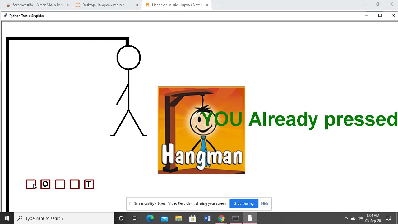 Hangman Game using Python Hangman Game using Python