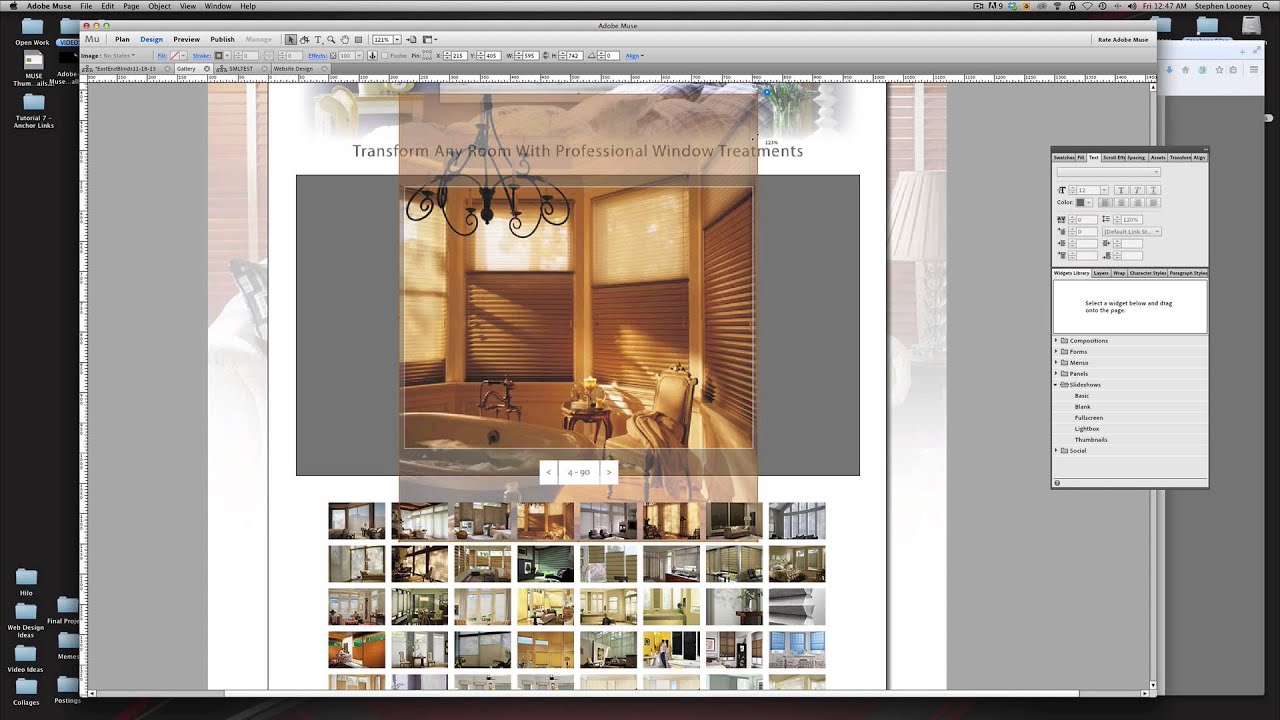 Adding a Photo Gallery In Adobe Muse Website Design Tutorial - YouTube