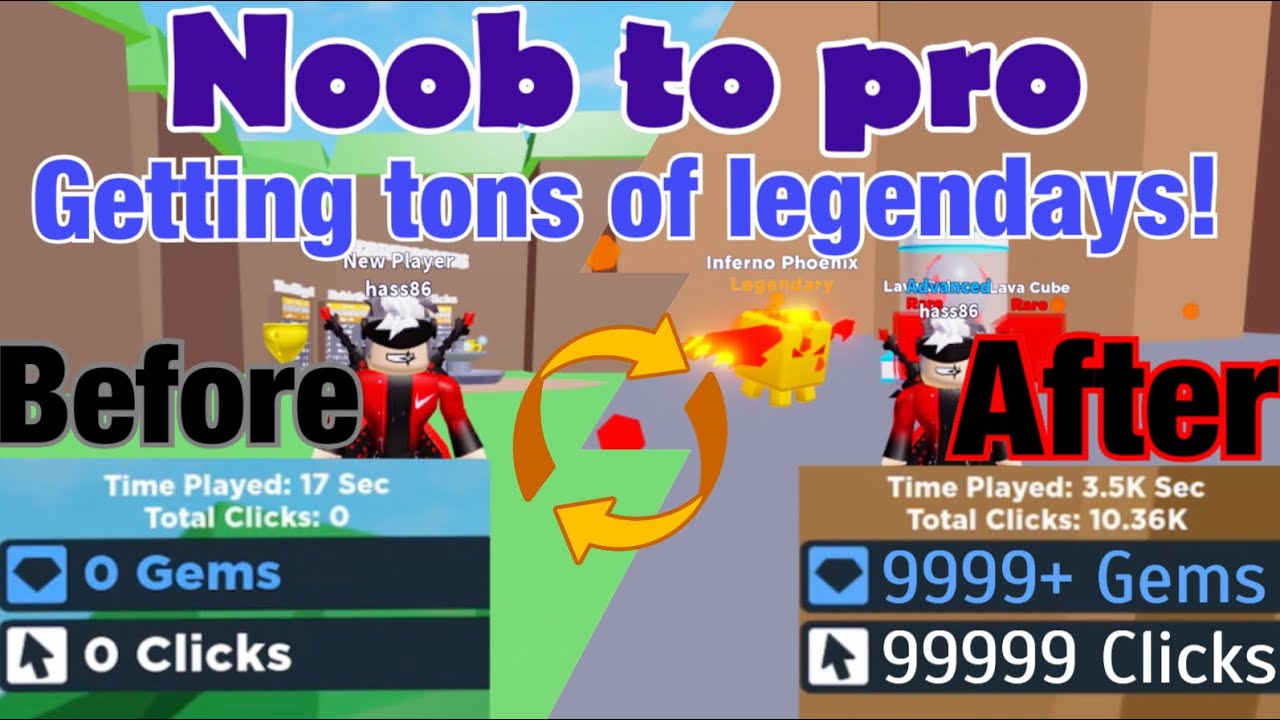 Noob To Pro And Getting Tons Of Legendarys In Clicking Simulator ...