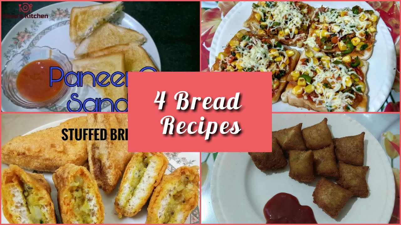 4 Veg Bread Snacks | Lockdown Special Bread Snacks | Tasty And Easy ...