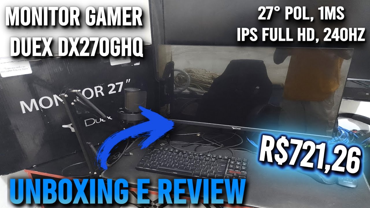 UNBOXING E REVIEW MONITOR GAMER DUEX 27° POLEGADAS, FULL HD, 1MS, IPS ...