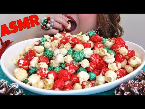 ASMR CHRISTMAS POPCORN *INTENSE CRUNCHY EATING SOUNDS* (WHISPERING ...