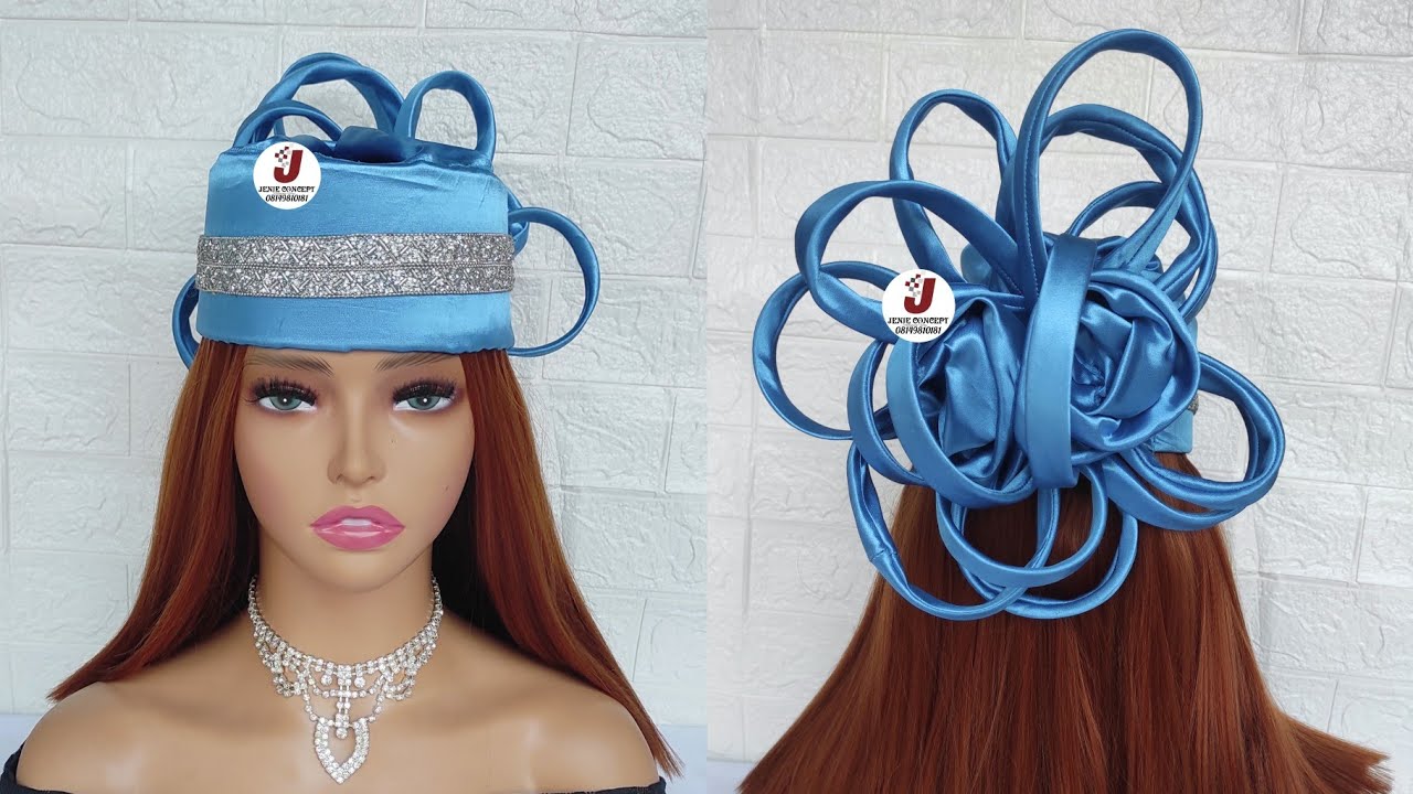 Trending Satin Zara Cap with spiral loops and rose design - YouTube
