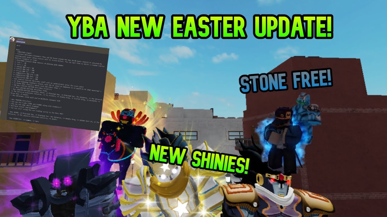 [YBA] NEW *EASTER* UPDATE! (New shinies, STONE FREE and more!) - YouTube