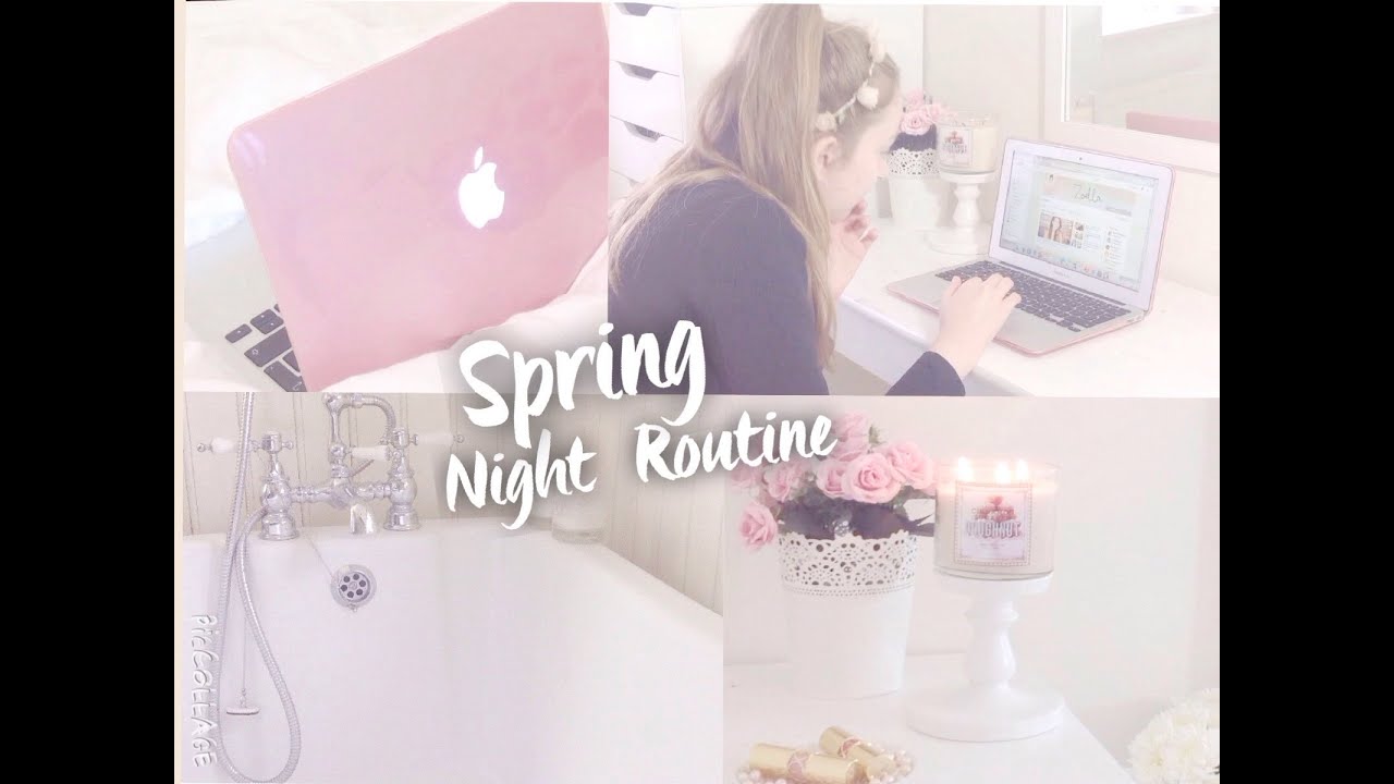 ♡Night Routine | Spring Edition | Floral Princess♡ - YouTube