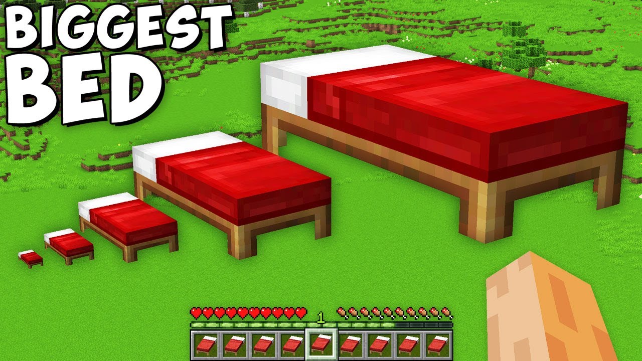 I look this BIGGEST BED Battle in My Minecraft World !!! New Secret ...