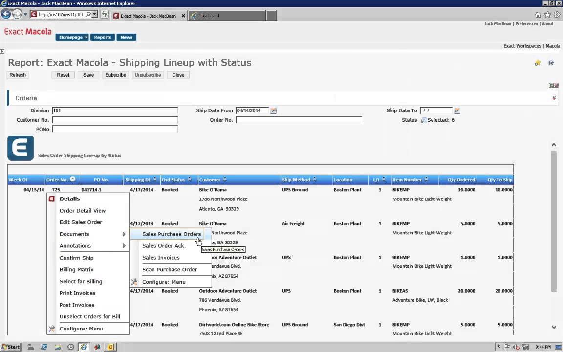 Macola 10 Demo: Theme 4 - Business Activity Monitoring - YouTube