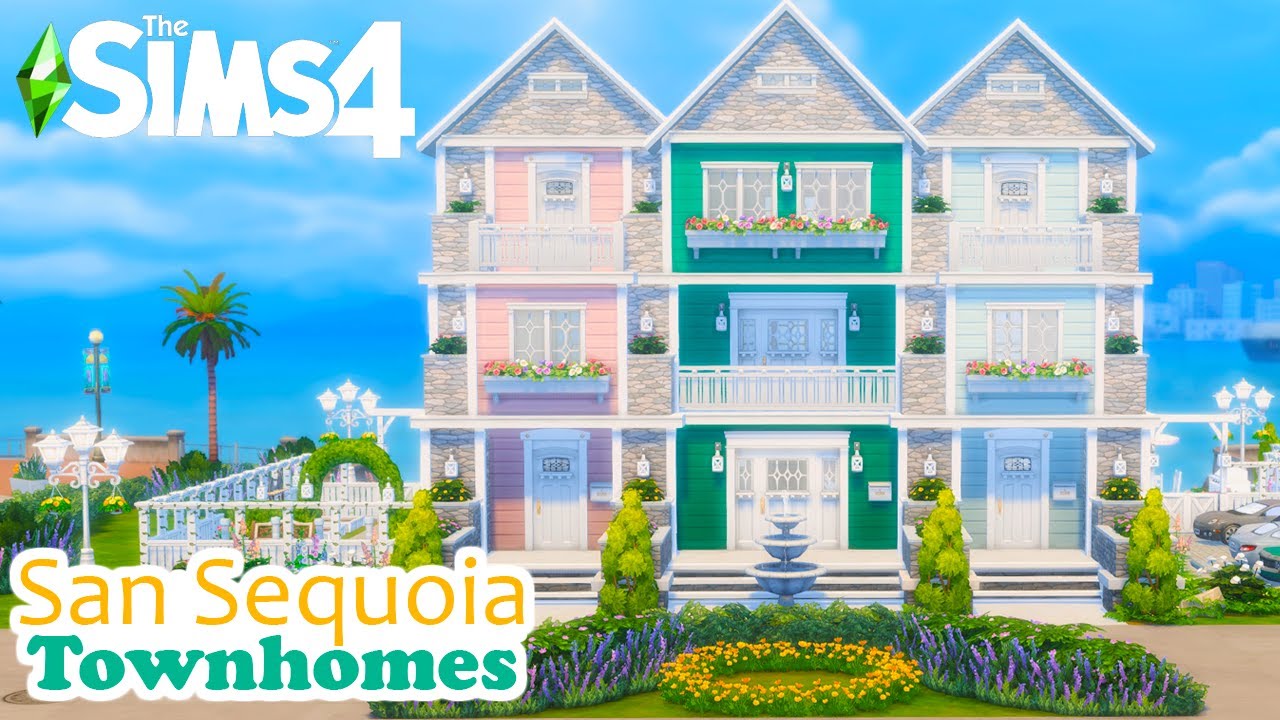 San Sequoia Townhomes |The Sims 4 Speed Build - YouTube