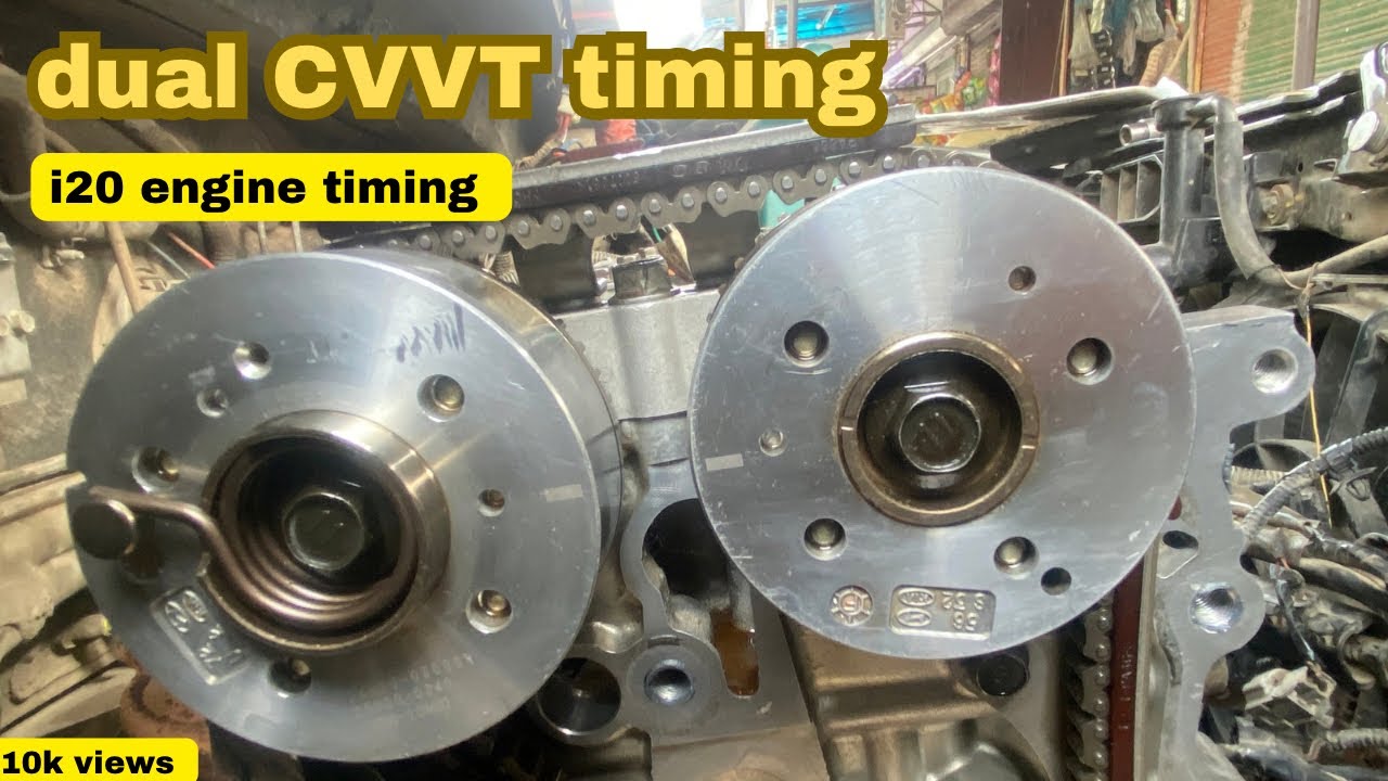 i20 petrol engine timing Cvvt dual chain timing - YouTube