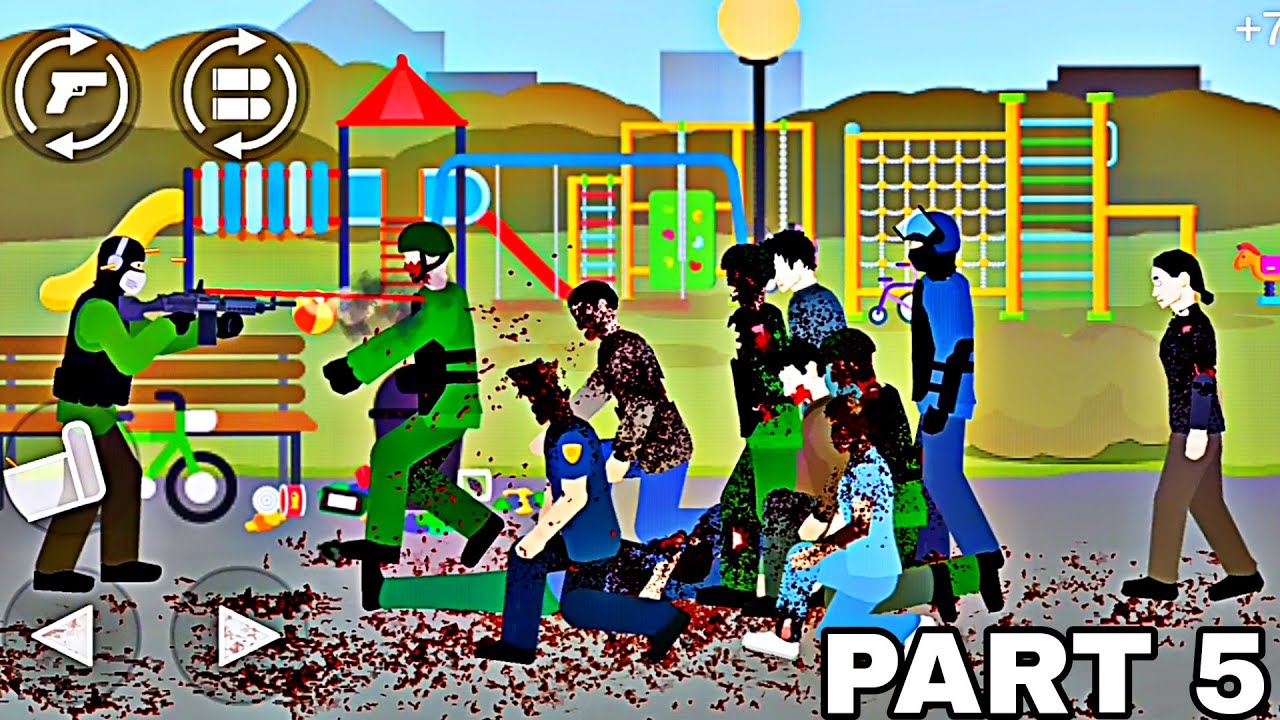 Flat Zombies: Defense & Cleanup - City Park Gameplay - YouTube