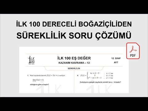 İLK 100 Dereceliden SÜREKLİLİK Soru Çözümü - MEB Kazanım (12. Sınıf / AYT ) - EŞ DEĞER / LİMİT-2