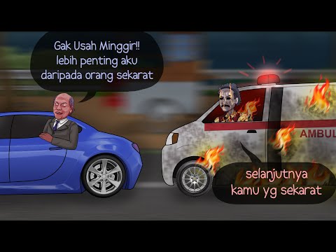 Mobil Ambulans Setan - Kirain ke RS ternyata ke alam baka #HORORMISTERI | Kartun Hantu Horror