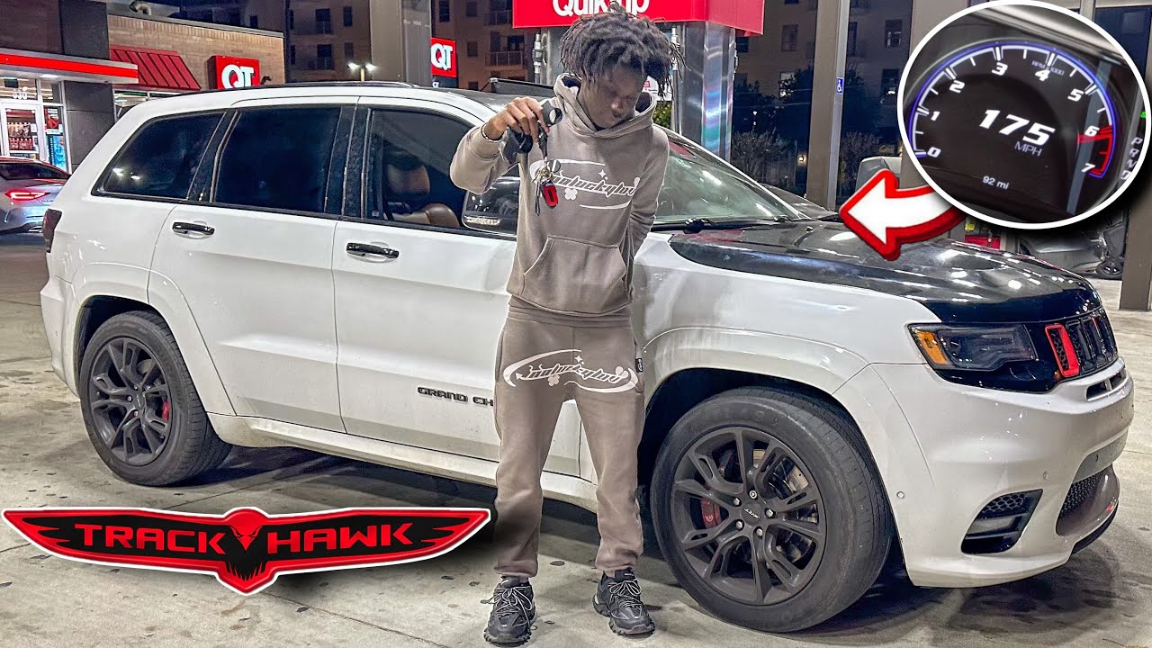 TRACKHAWK CUTTING UP IN TRAFFIC *INSANE DOWNSHIFTS* - YouTube