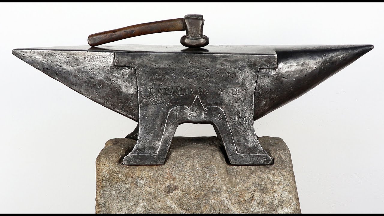 ANVIL 470 lb - J Claudinon & Cie - Dated 1868 - Granite stone base 585 ...