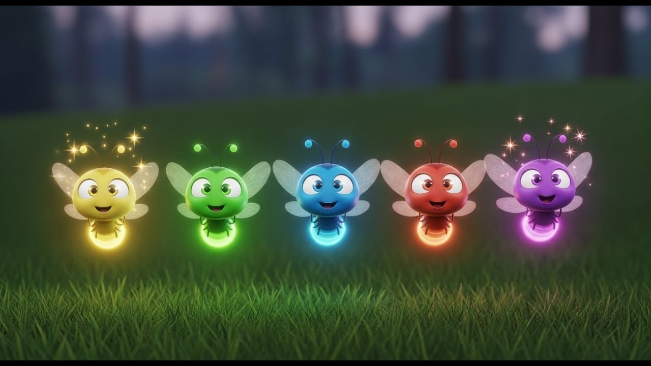 Five Little Fireflies Blink Blink Blink | Bedtime Song & Counting Rhyme ...