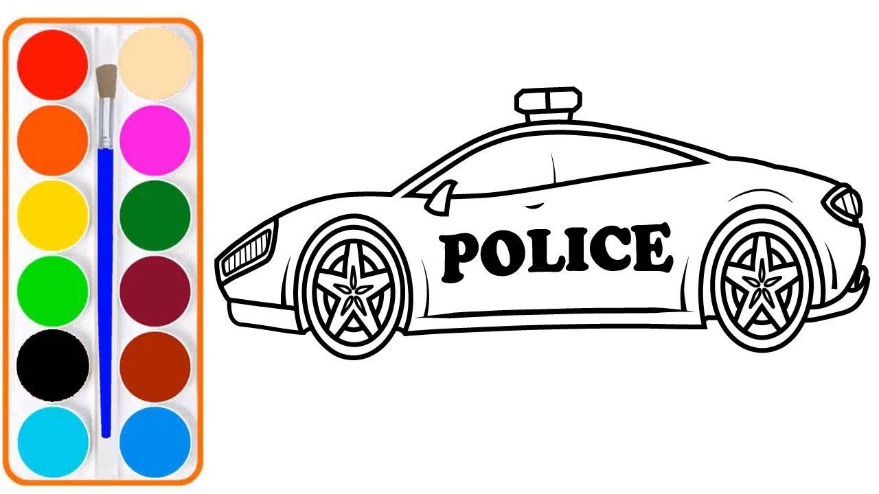 Cara Menggambar Mobil Polisi Untuk Anak-Anak | Drawing police car for ...