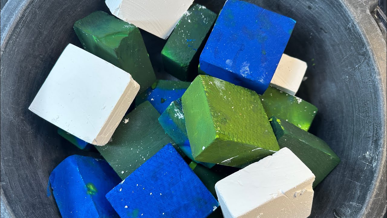 Dusty Green Blue Dyed Blocks - YouTube