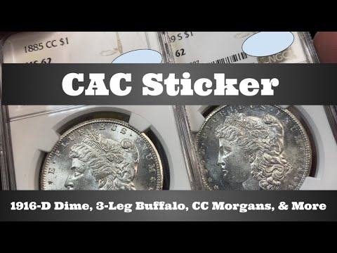 CAC Sticker Open Box - 1916-D Mercury Dime, 3-Leg Buffalo Nickel, CC ...