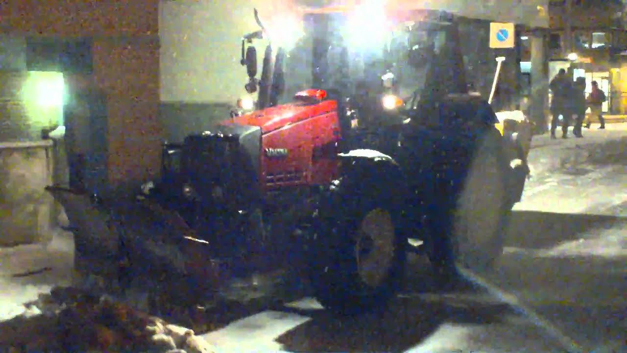Valtra Snow Removal with Holms plow - YouTube