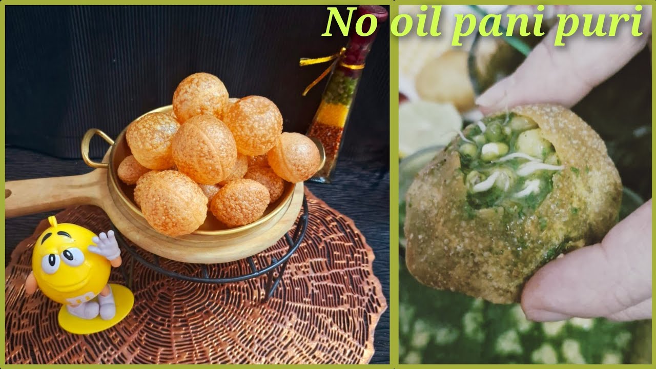 Pani puri without oil|healthy Golgappe|crispy puchka no fry|Mumbai ...