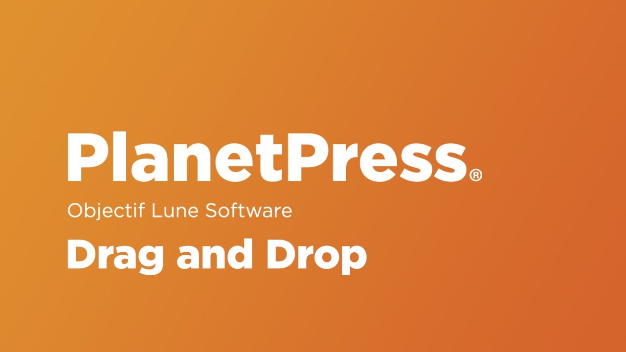 Drag and Drop in PlanetPress - YouTube
