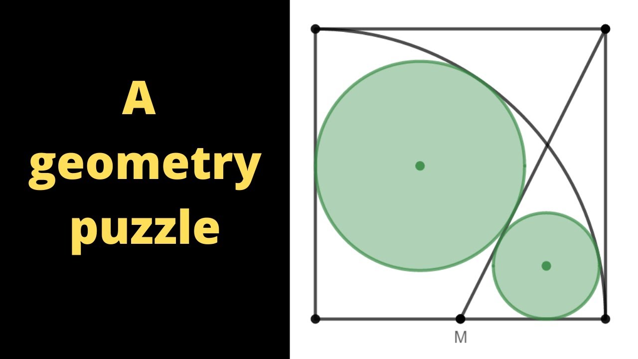 Two circles inscribed in a unit square. A geometry puzzle. - YouTube