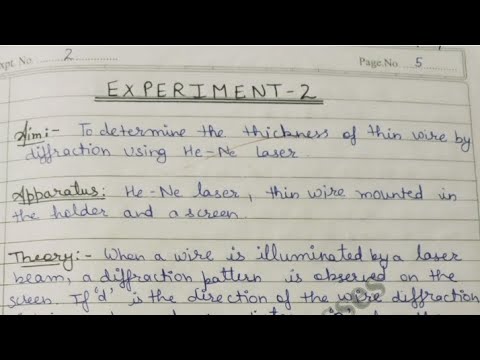 To determine the Thickness of thin wire by diffraction using He-Ne ...