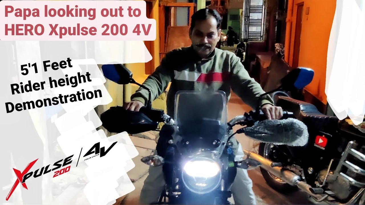 My Father on Hero Xpulse 200 4V | Low Rider Demonstration | 5 Feet Rider on Xpulse 200 4V - YouTube