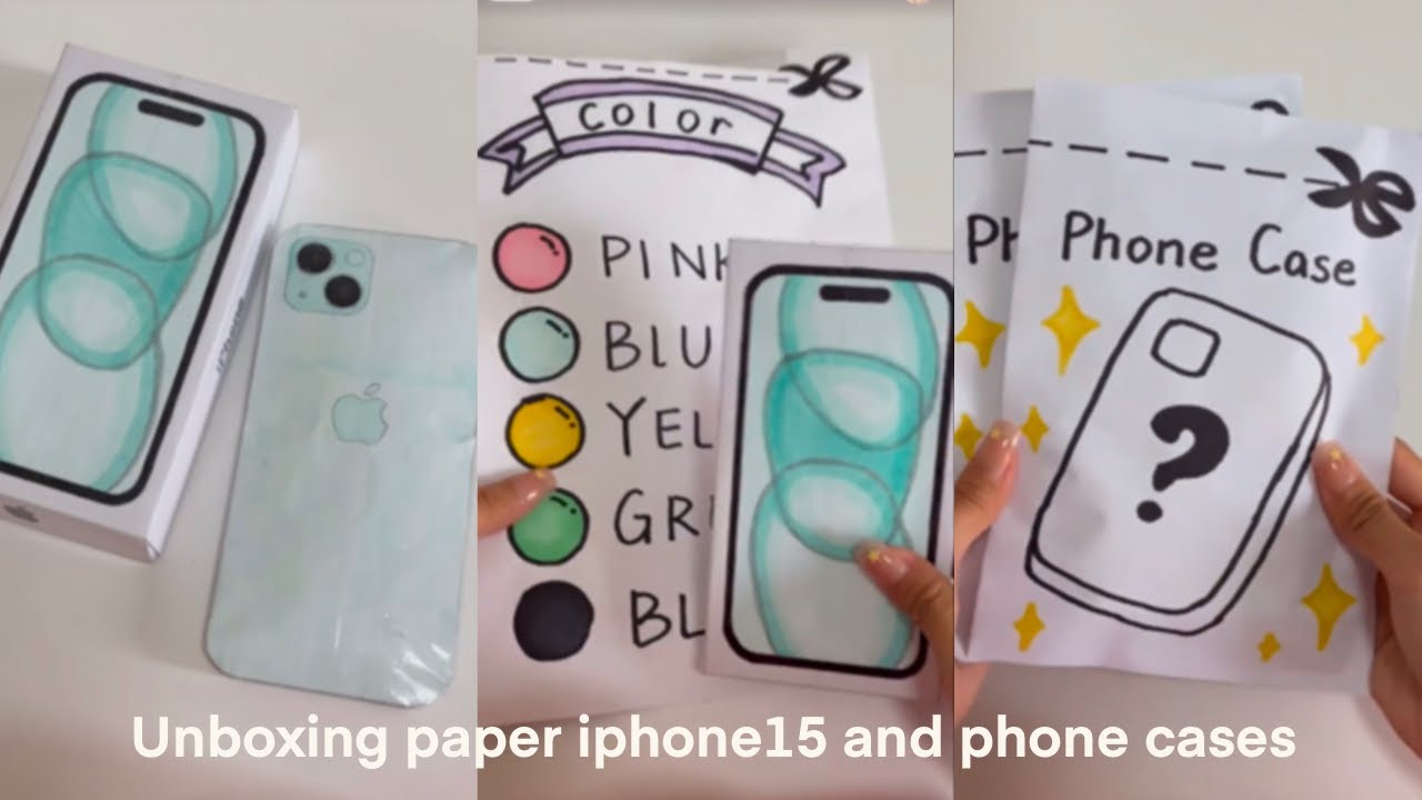 Unboxing paper iphone 15 ASMR, phone case blind bags and paper ...