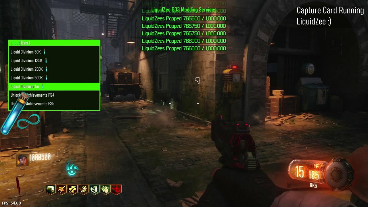 black ops 3 modding liquid divinium mod menu ps4 - YouTube