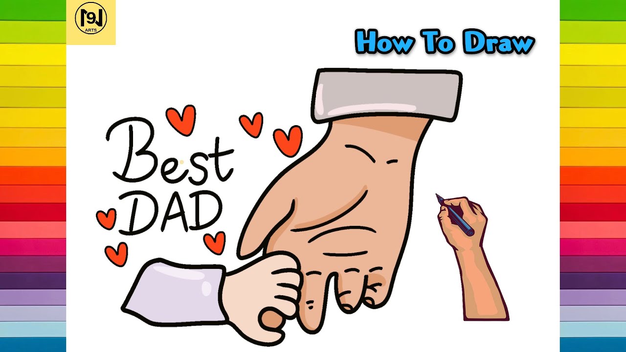 How to draw Best Dad for Father's Day | No.9 ARTS - YouTube