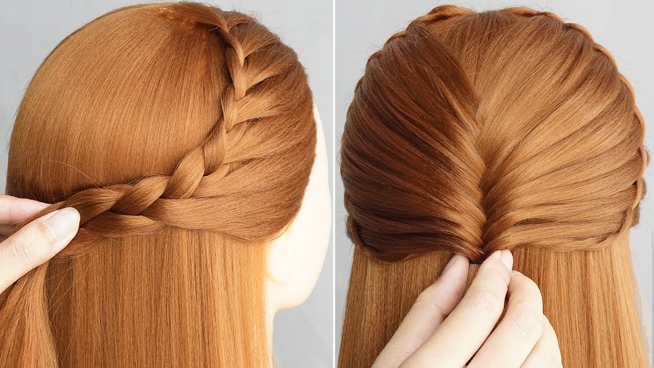 Very Easy Hairstyle Step By Step - New Simple Open Hairstyle | Braid ...
