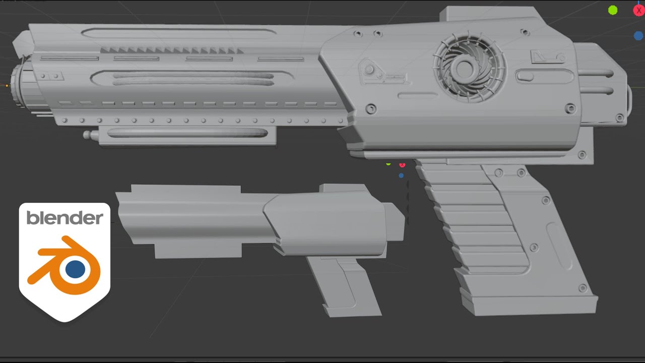 Sci-fi Gun Modeling in Blender; Part 2 of 3 - YouTube