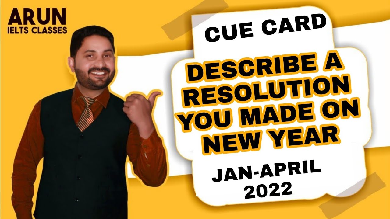 Describe a resolution you made on new year cue card 2022 | Jan to April ...