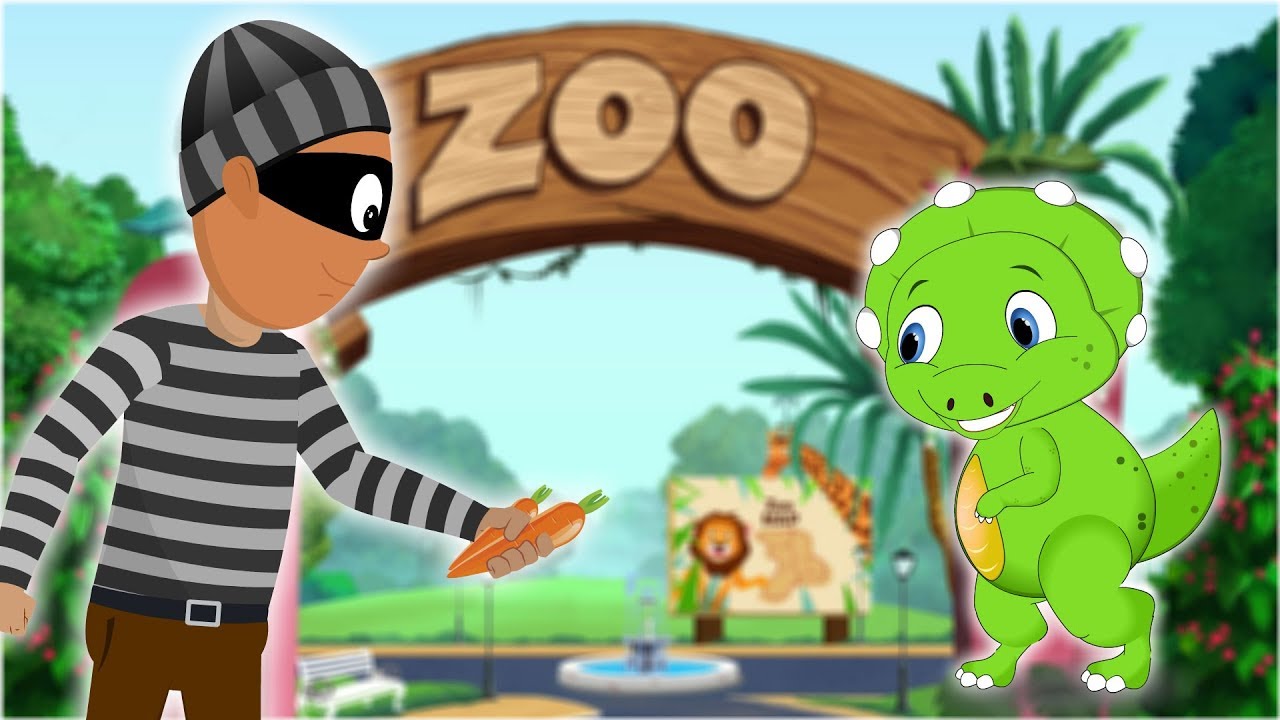 Brave Kids Saves baby dino from the ZOO thief | Police Car Cartoon song - YouTube