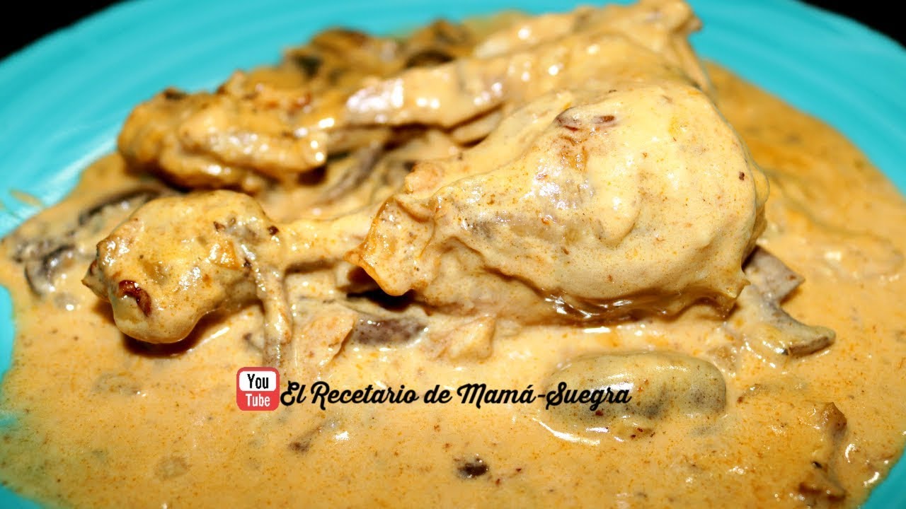 POLLO EN SALSA STROGONOFF/COMO HACER/RECETA FÁCIL - YouTube