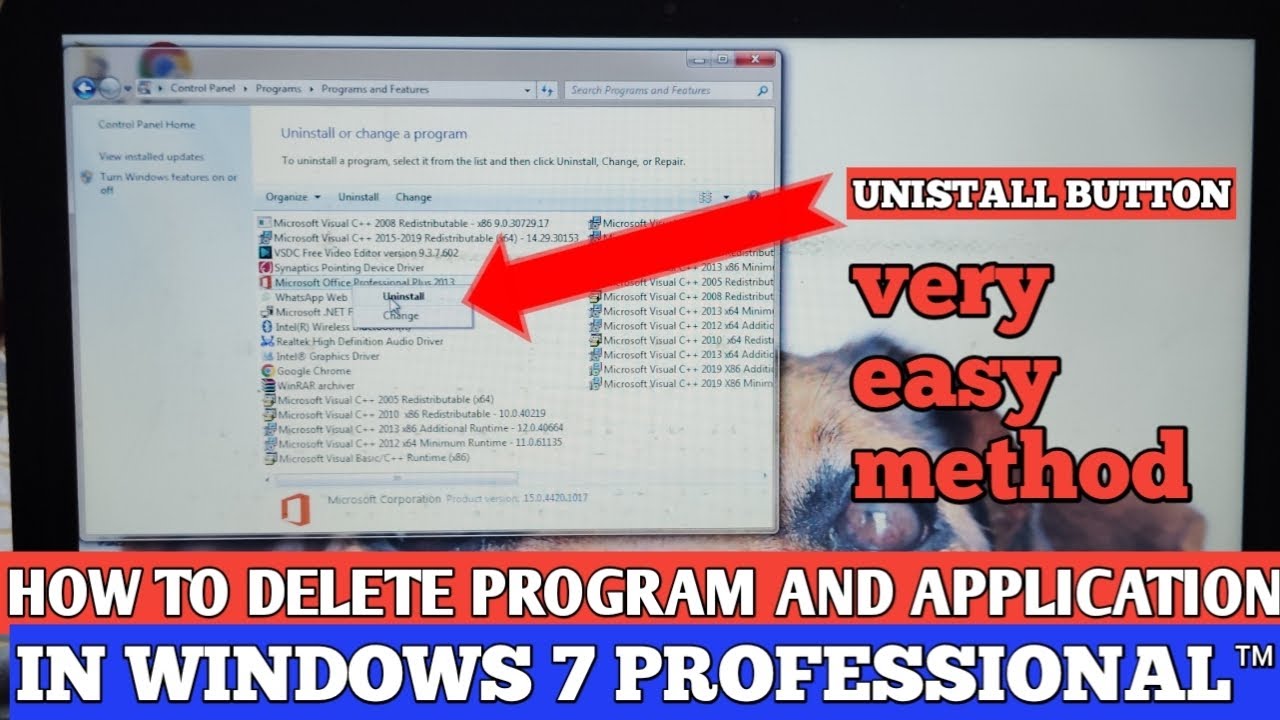 How to delete application and programs in windows 7 || How to delete ...
