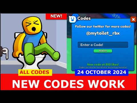 *New Codes Work* My Toilet ROBLOX | All Codes | October 24, 2024 - YouTube